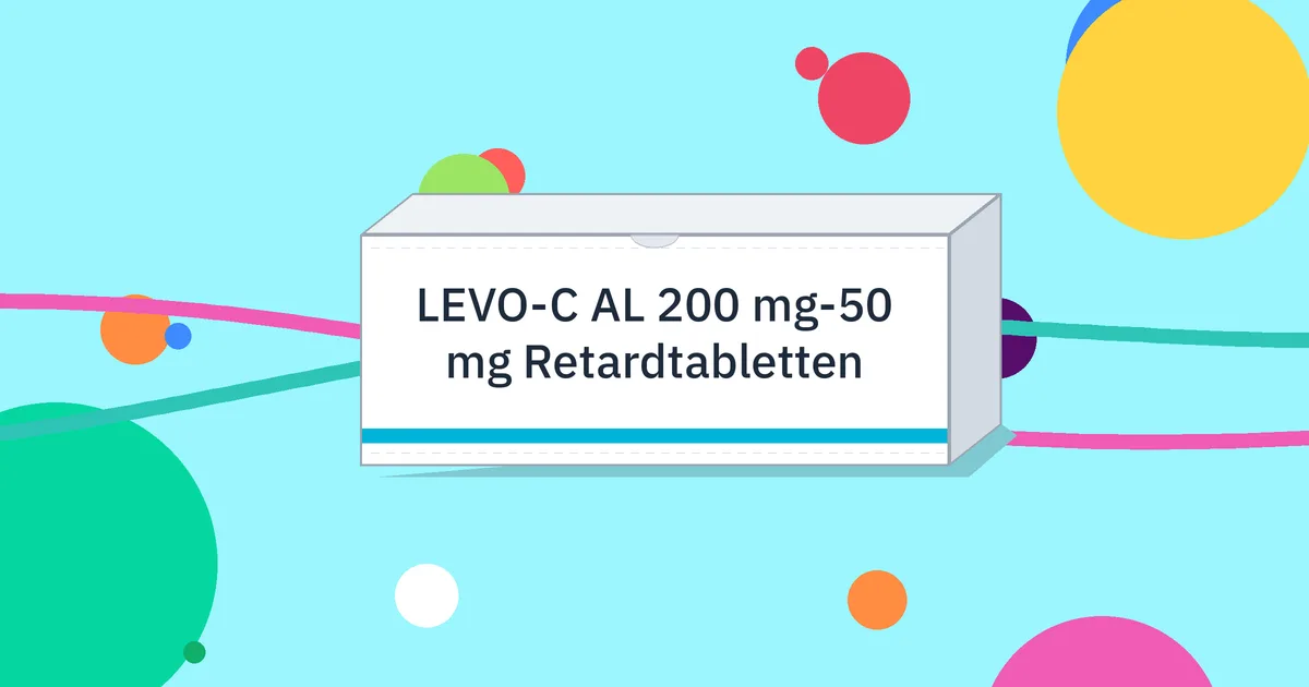 Symbolbild: Packung mit der Aufschrift LEVO-C AL 200 mg-50 mg Retardtabletten (PZN 00183928) – Verfügbarkeit und Bezug in Apotheken in Frankfurt am Main