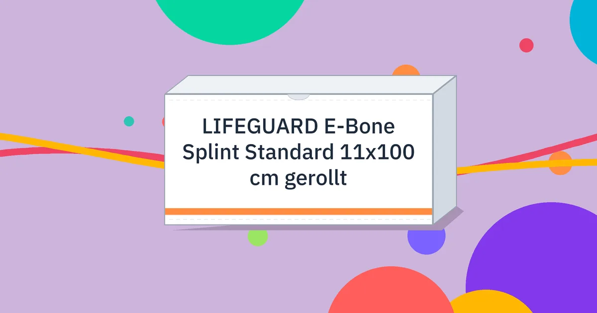 Symbolbild: Packung mit der Aufschrift LIFEGUARD E-Bone Splint Standard 11x100 cm gerollt (PZN 15400490) – Verfügbarkeit und Bezug in Apotheken in Frankfurt am Main