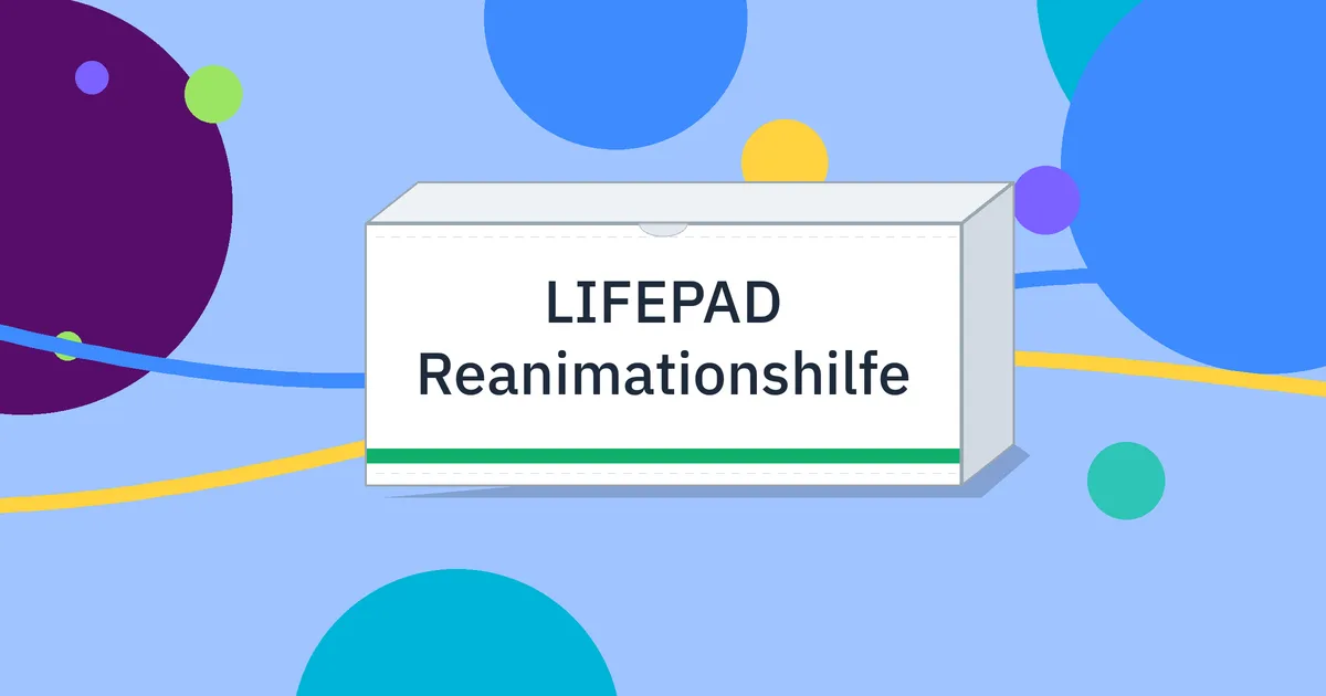 Symbolbild: Packung mit der Aufschrift LIFEPAD Reanimationshilfe (PZN 20580904) – Verfügbarkeit und Bezug in Apotheken in Frankfurt am Main