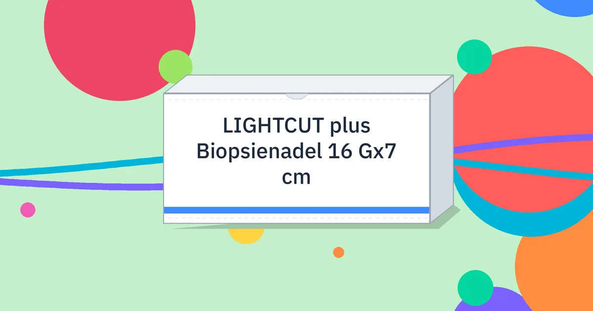 Symbolbild: Packung mit der Aufschrift LIGHTCUT plus Biopsienadel 16 Gx7 cm (PZN 16921972) – Verfügbarkeit und Bezug in Apotheken in Frankfurt am Main