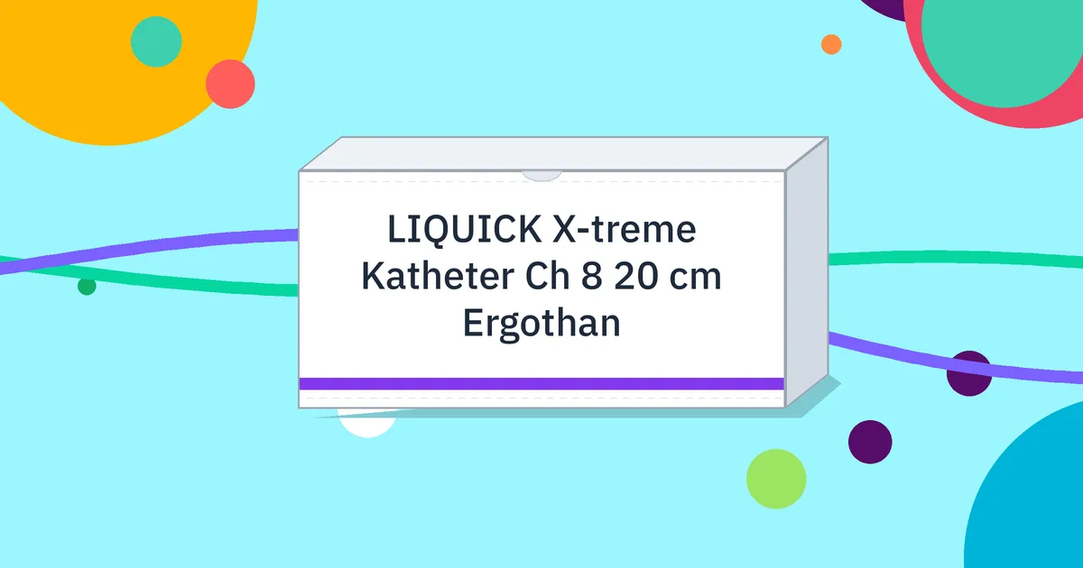 Symbolbild: Packung mit der Aufschrift LIQUICK X-treme Katheter Ch 8 20 cm Ergothan (PZN 12391164) – Verfügbarkeit und Bezug in Apotheken in Frankfurt am Main
