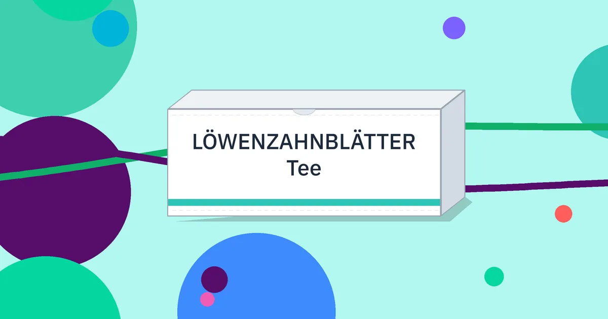 Symbolbild: Packung mit der Aufschrift LÖWENZAHNBLÄTTER Tee (PZN 16242202) – Verfügbarkeit und Bezug in Apotheken in Frankfurt am Main