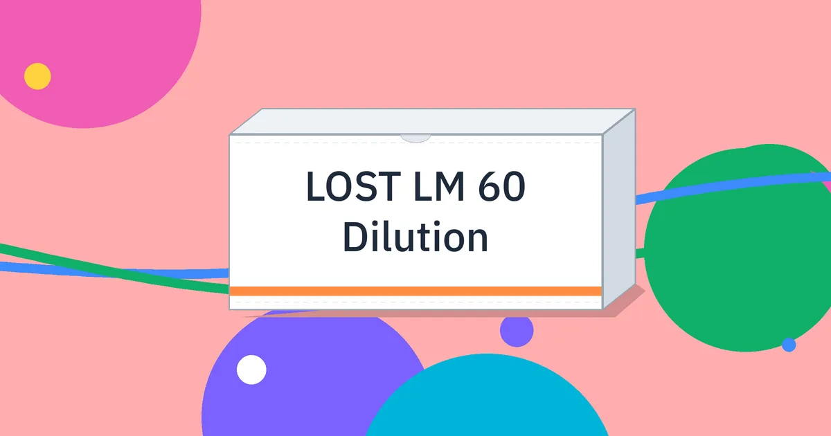 Symbolbild: Packung mit der Aufschrift LOST LM 60 Dilution (PZN 13536446) – Verfügbarkeit und Bezug in Apotheken in Frankfurt am Main