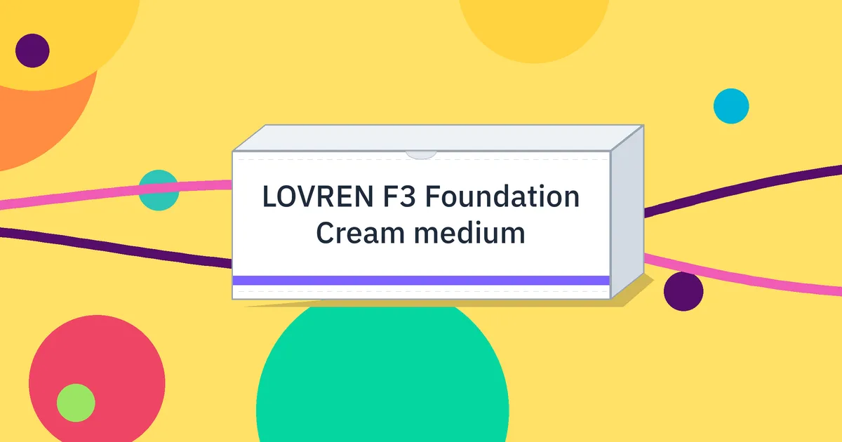 Symbolbild: Packung mit der Aufschrift LOVREN F3 Foundation Cream medium (PZN 20030753) – Verfügbarkeit und Bezug in Apotheken in Frankfurt am Main