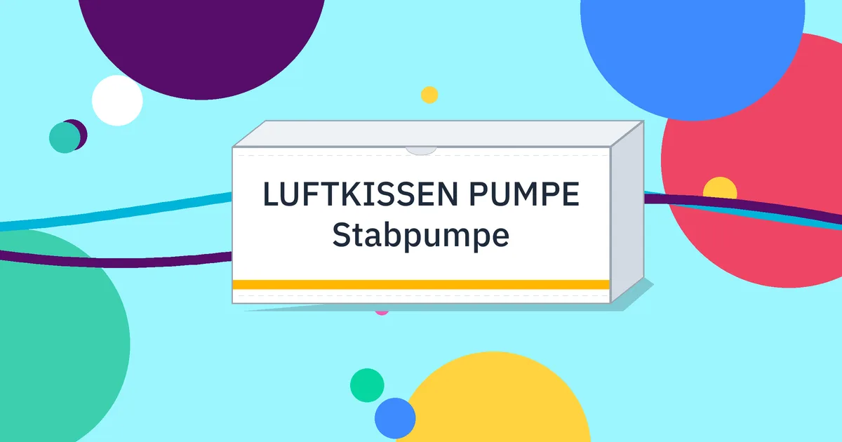 Symbolbild: Packung mit der Aufschrift LUFTKISSEN PUMPE Stabpumpe (PZN 00121063) – Verfügbarkeit und Bezug in Apotheken in Frankfurt am Main