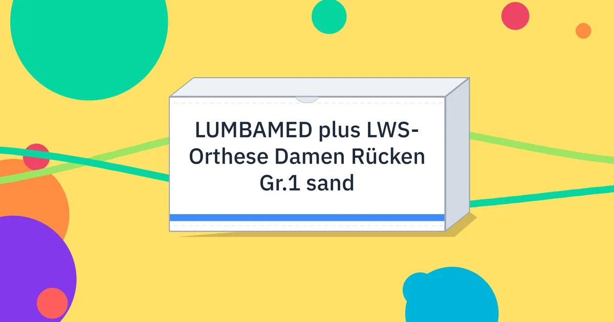 Symbolbild: Packung mit der Aufschrift LUMBAMED plus LWS-Orthese Damen Rücken Gr.1 sand (PZN 18827728) – Verfügbarkeit und Bezug in Apotheken in Frankfurt am Main