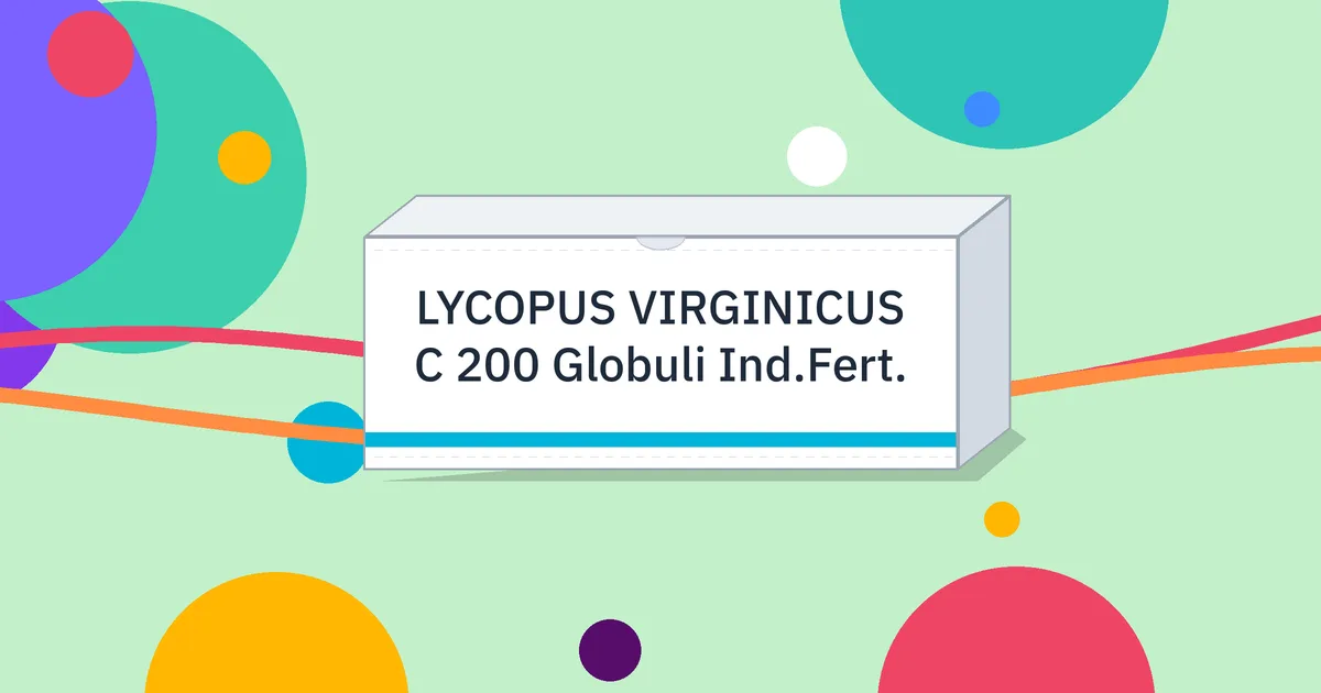 Symbolbild: Packung mit der Aufschrift LYCOPUS VIRGINICUS C 200 Globuli Ind.Fert. (PZN 17676138) – Verfügbarkeit und Bezug in Apotheken in Frankfurt am Main