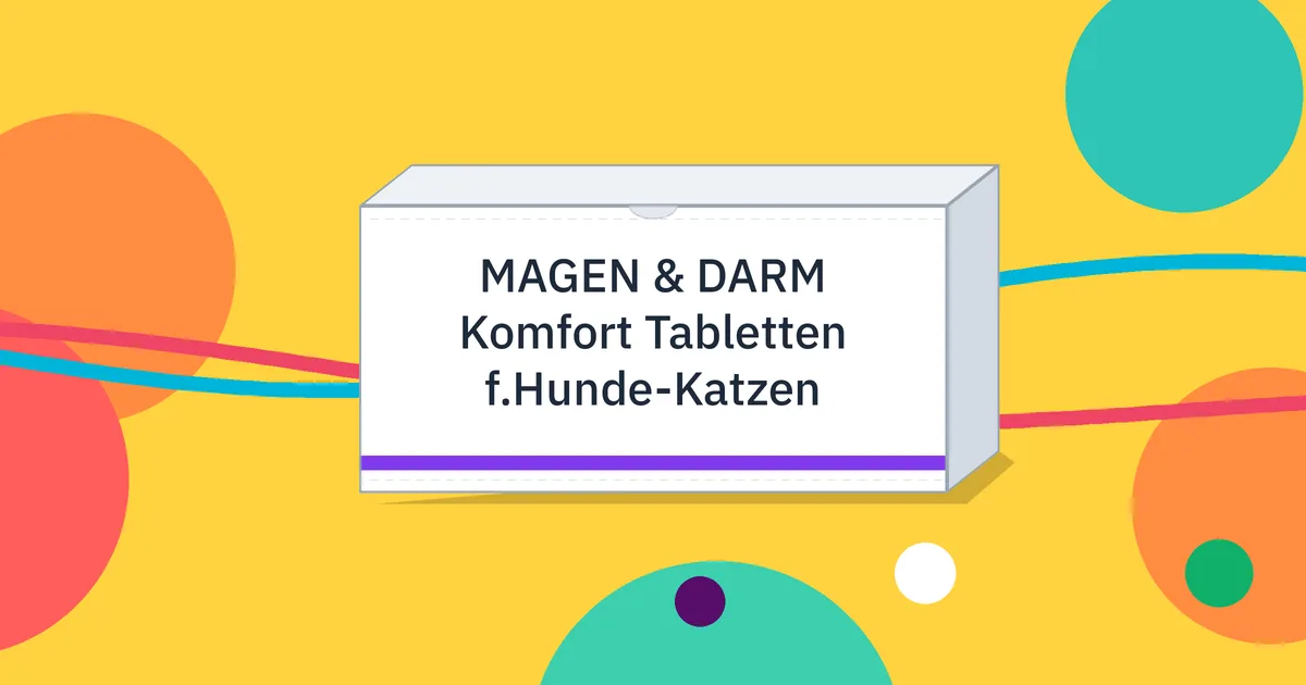 Symbolbild: Packung mit der Aufschrift MAGEN & DARM Komfort Tabletten f.Hunde-Katzen (PZN 20292861) – Verfügbarkeit und Bezug in Apotheken in Frankfurt am Main