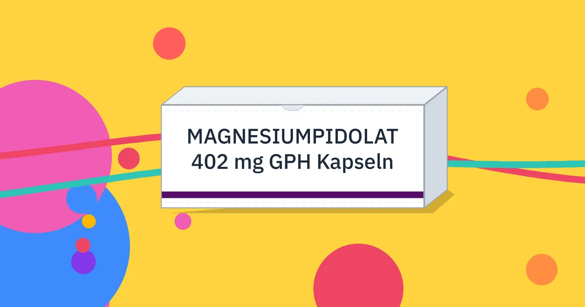 Symbolbild: Packung mit der Aufschrift MAGNESIUMPIDOLAT 402 mg GPH Kapseln (PZN 17633896) – Verfügbarkeit und Bezug in Apotheken in Frankfurt am Main