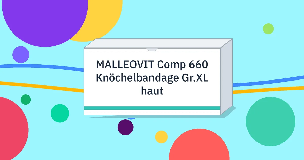 Symbolbild: Packung mit der Aufschrift MALLEOVIT Comp 660 Knöchelbandage Gr.XL haut (PZN 09403923) – Verfügbarkeit und Bezug in Apotheken in Frankfurt am Main