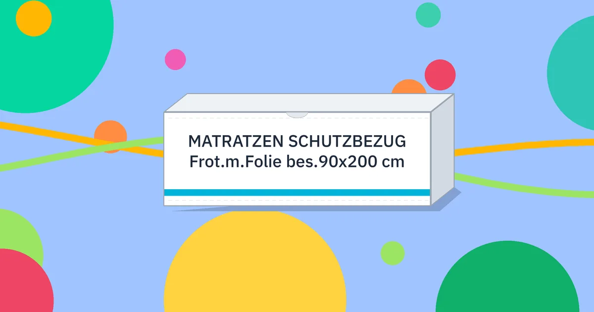 Symbolbild: Packung mit der Aufschrift MATRATZEN SCHUTZBEZUG Frot.m.Folie bes.90x200 cm (PZN 03818267) – Verfügbarkeit und Bezug in Apotheken in Frankfurt am Main