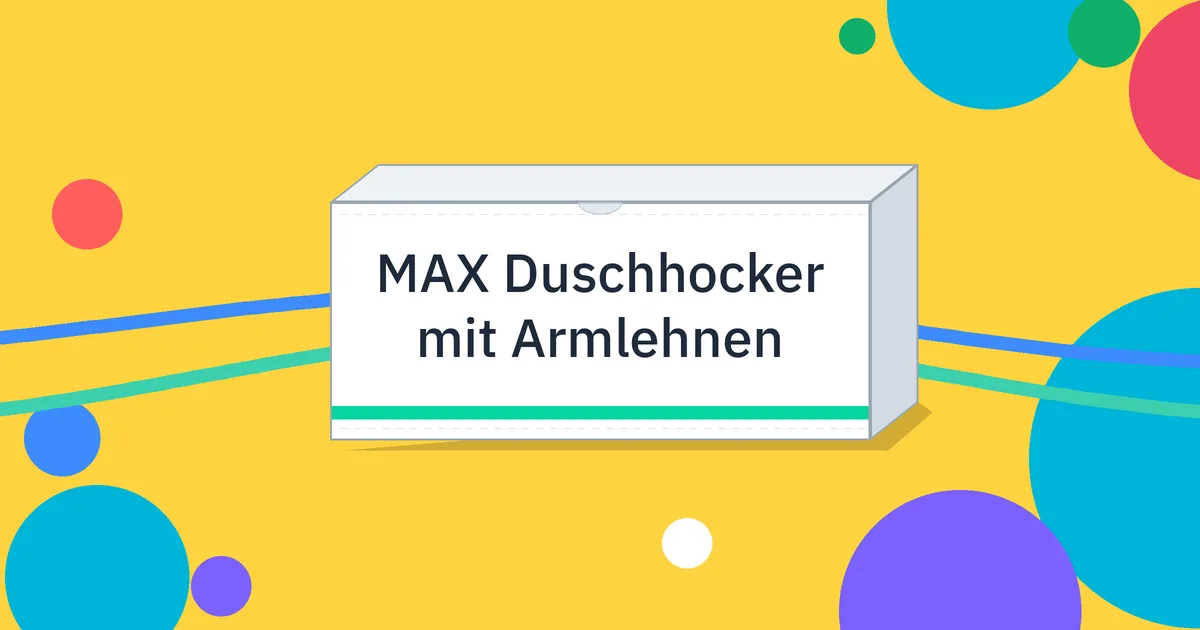 Symbolbild: Packung mit der Aufschrift MAX Duschhocker mit Armlehnen (PZN 17941089) – Verfügbarkeit und Bezug in Apotheken in Frankfurt am Main