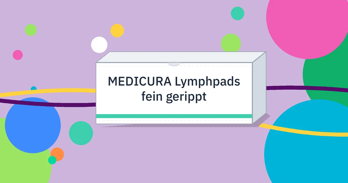 Symbolbild: Packung mit der Aufschrift MEDICURA Lymphpads fein gerippt (PZN 08620883) – Verfügbarkeit und Bezug in Apotheken in Frankfurt am Main