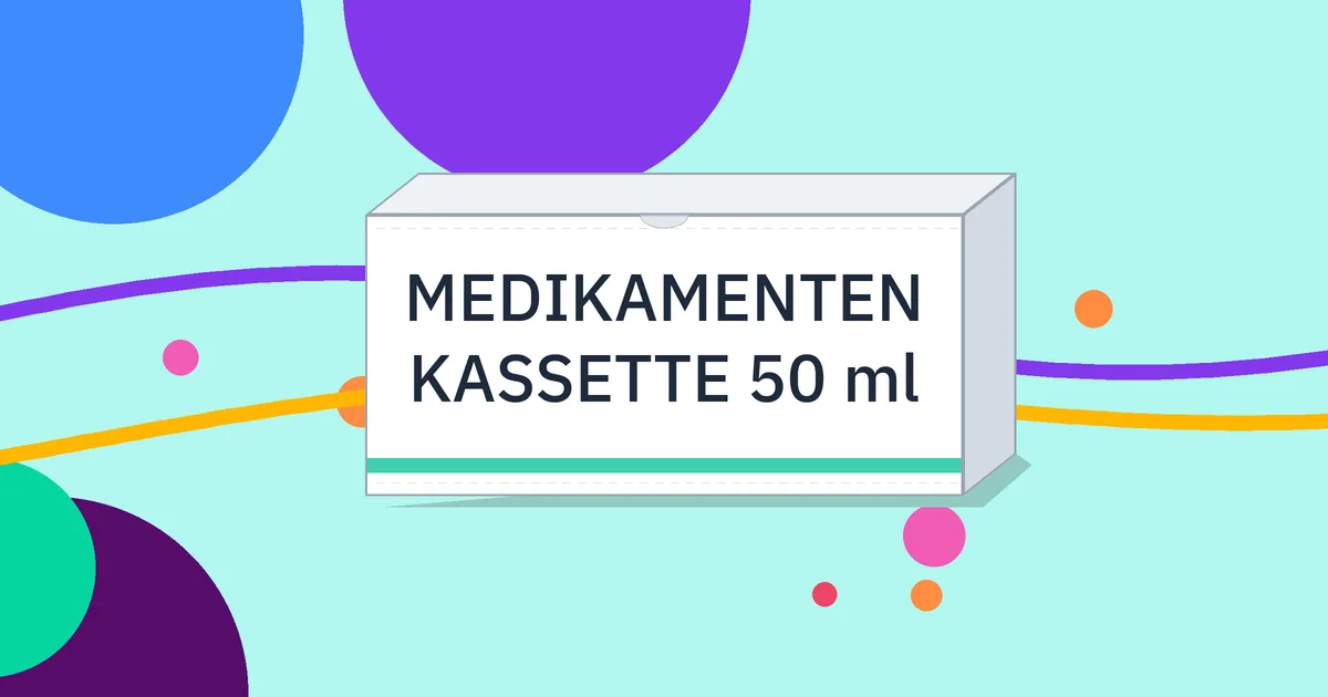Symbolbild: Packung mit der Aufschrift MEDIKAMENTEN KASSETTE 50 ml (PZN 09105976) – Verfügbarkeit und Bezug in Apotheken in Frankfurt am Main