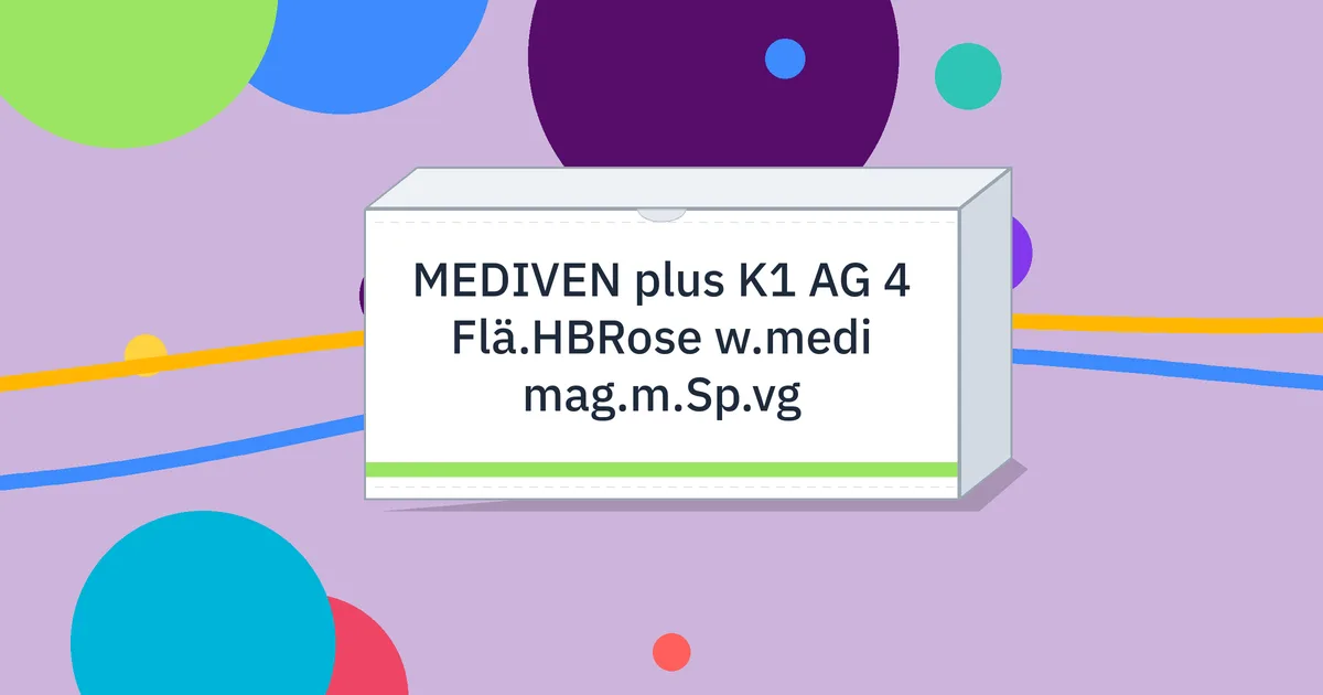 Symbolbild: Packung mit der Aufschrift MEDIVEN plus K1 AG 4 Flä.HBRose w.medi mag.m.Sp.vg (PZN 15913924) – Verfügbarkeit und Bezug in Apotheken in Frankfurt am Main