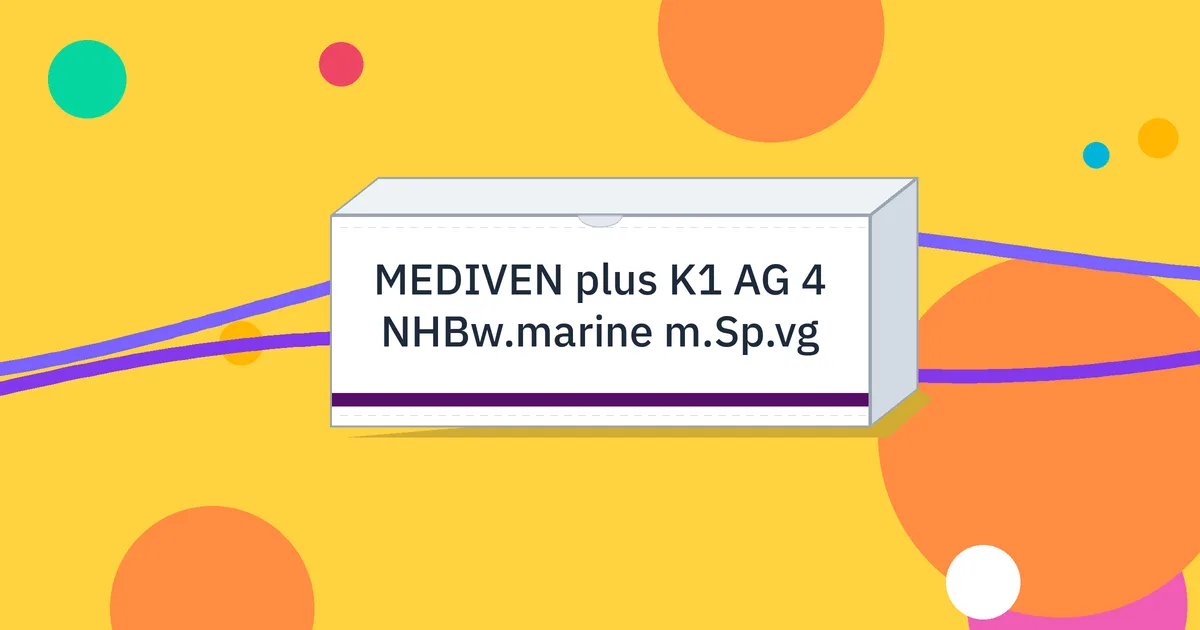 Symbolbild: Packung mit der Aufschrift MEDIVEN plus K1 AG 4 NHBw.marine m.Sp.vg (PZN 15924371) – Verfügbarkeit und Bezug in Apotheken in Frankfurt am Main