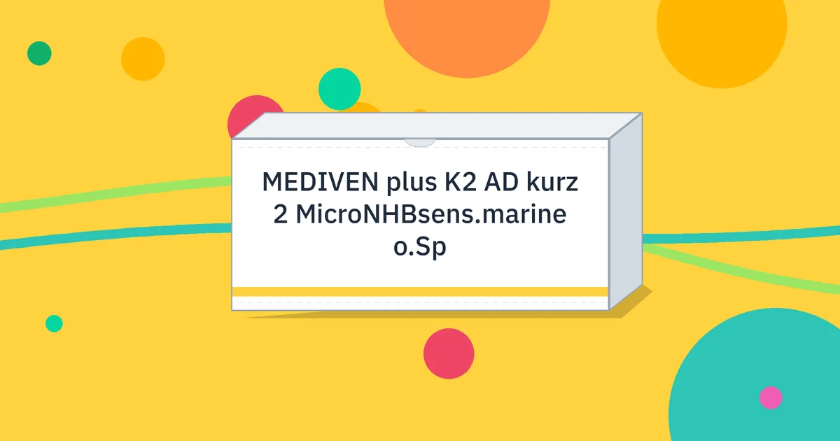 Symbolbild: Packung mit der Aufschrift MEDIVEN plus K2 AD kurz 2 MicroNHBsens.marine o.Sp (PZN 15934501) – Verfügbarkeit und Bezug in Apotheken in Frankfurt am Main