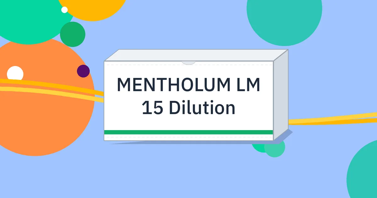 Symbolbild: Packung mit der Aufschrift MENTHOLUM LM 15 Dilution (PZN 13604716) – Verfügbarkeit und Bezug in Apotheken in Frankfurt am Main
