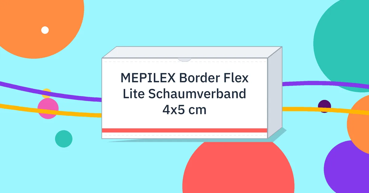 Symbolbild: Packung mit der Aufschrift MEPILEX Border Flex Lite Schaumverband 4x5 cm (PZN 20371891) – Verfügbarkeit und Bezug in Apotheken in Frankfurt am Main