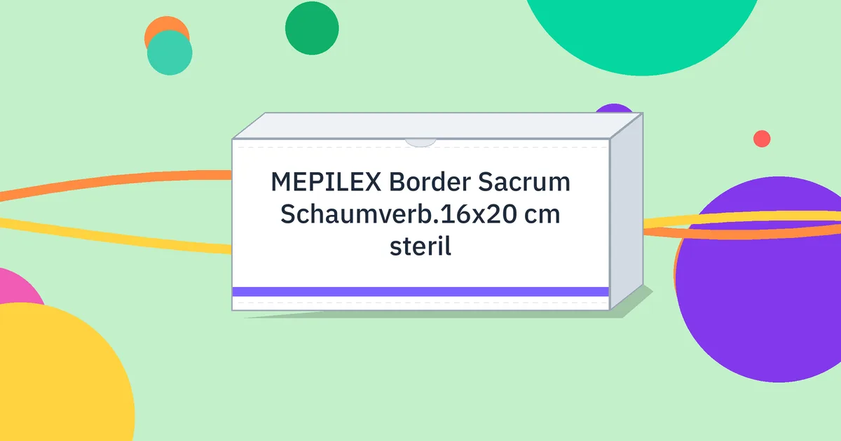 Symbolbild: Packung mit der Aufschrift MEPILEX Border Sacrum Schaumverb.16x20 cm steril (PZN 19237124) – Verfügbarkeit und Bezug in Apotheken in Frankfurt am Main