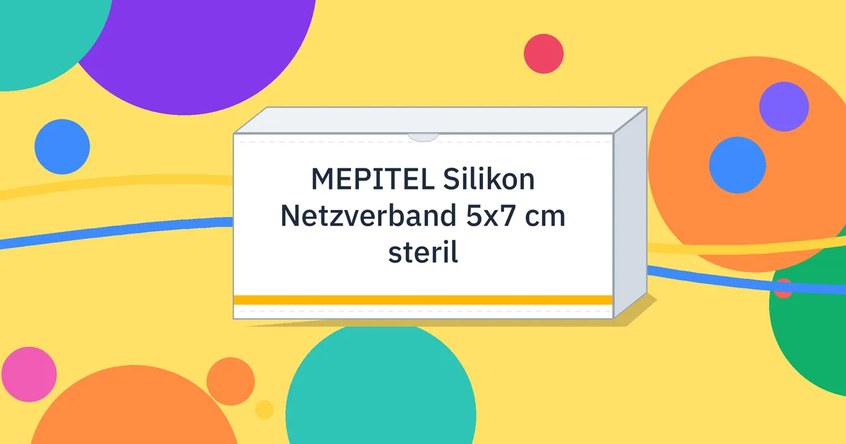 Symbolbild: Packung mit der Aufschrift MEPITEL Silikon Netzverband 5x7 cm steril (PZN 01848815) – Verfügbarkeit und Bezug in Apotheken in Frankfurt am Main