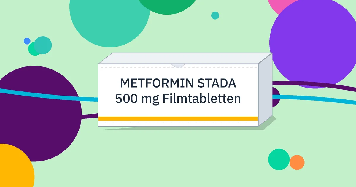 Symbolbild: Packung mit der Aufschrift METFORMIN STADA 500 mg Filmtabletten (PZN 08714785) – Verfügbarkeit und Bezug in Apotheken in Frankfurt am Main