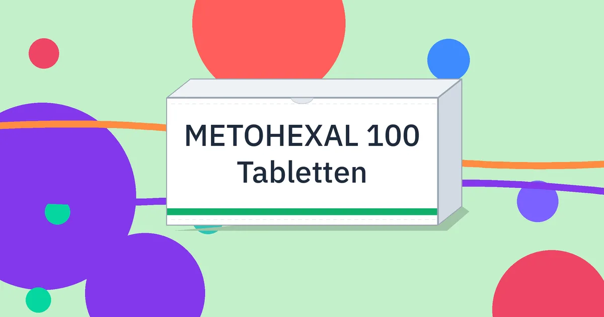 Symbolbild: Packung mit der Aufschrift METOHEXAL 100 Tabletten (PZN 03852991) – Verfügbarkeit und Bezug in Apotheken in Frankfurt am Main