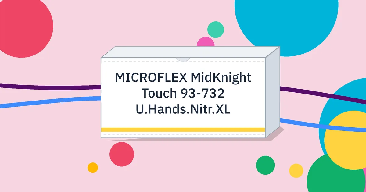 Symbolbild: Packung mit der Aufschrift MICROFLEX MidKnight Touch 93-732 U.Hands.Nitr.XL (PZN 18388714) – Verfügbarkeit und Bezug in Apotheken in Frankfurt am Main