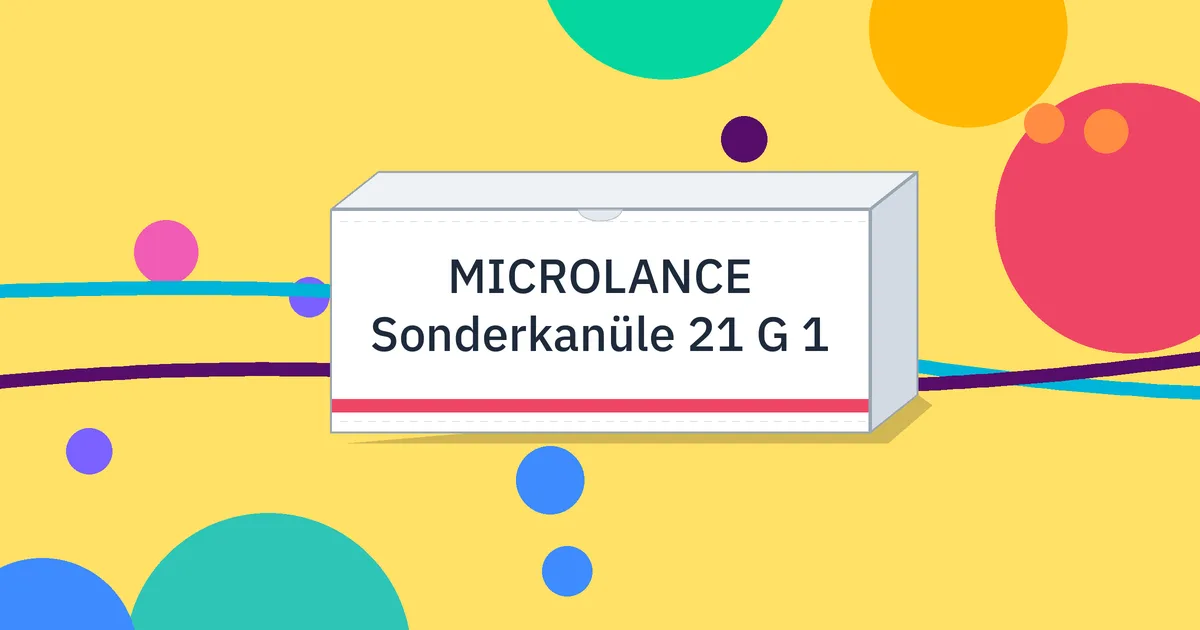Symbolbild: Packung mit der Aufschrift MICROLANCE Sonderkanüle 21 G 1 (PZN 09396301) – Verfügbarkeit und Bezug in Apotheken in Frankfurt am Main