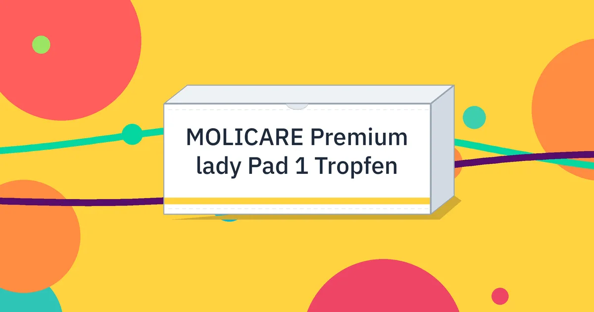 Symbolbild: Packung mit der Aufschrift MOLICARE Premium lady Pad 1 Tropfen (PZN 14029036) – Verfügbarkeit und Bezug in Apotheken in Frankfurt am Main
