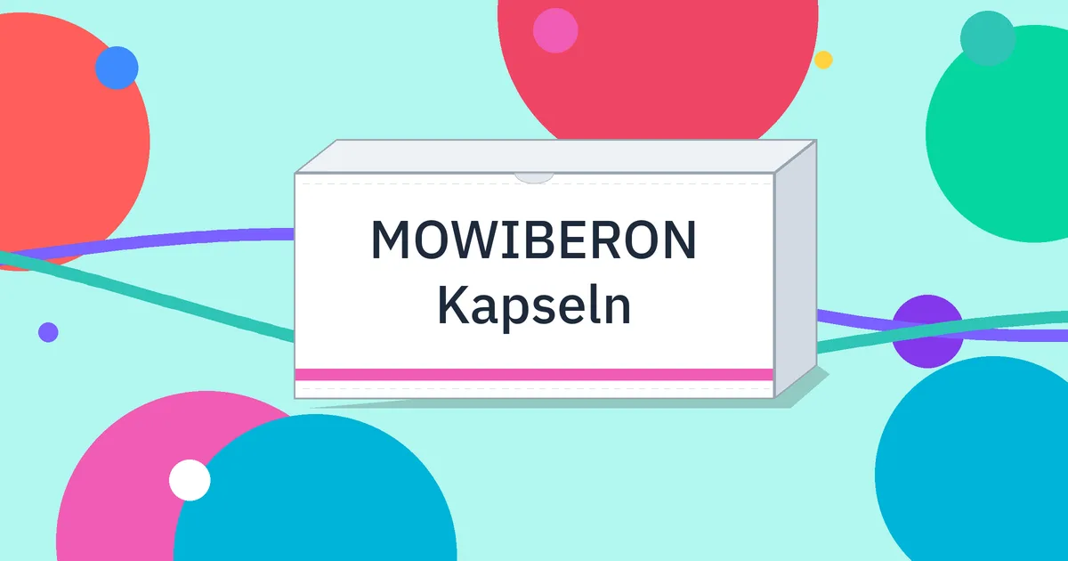 Symbolbild: Packung mit der Aufschrift MOWIBERON Kapseln (PZN 03355436) – Verfügbarkeit und Bezug in Apotheken in Frankfurt am Main