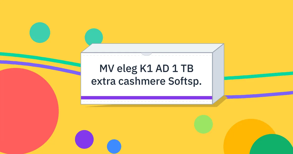 Symbolbild: Packung mit der Aufschrift MV eleg K1 AD 1 TB extra cashmere Softsp. (PZN 14649750) – Verfügbarkeit und Bezug in Apotheken in Frankfurt am Main
