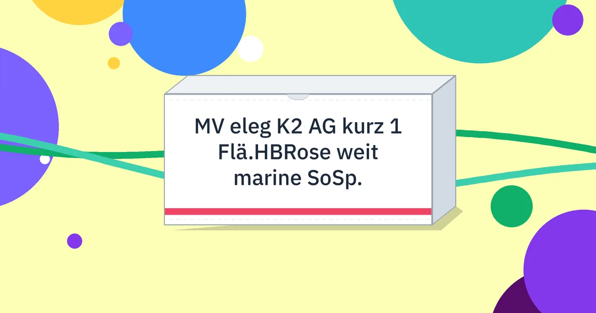 Symbolbild: Packung mit der Aufschrift MV eleg K2 AG kurz 1 Flä.HBRose weit marine SoSp. (PZN 15706941) – Verfügbarkeit und Bezug in Apotheken in Frankfurt am Main