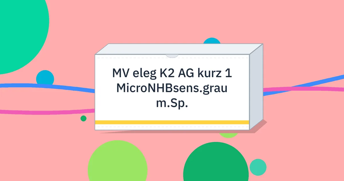 Symbolbild: Packung mit der Aufschrift MV eleg K2 AG kurz 1 MicroNHBsens.grau m.Sp. (PZN 18926784) – Verfügbarkeit und Bezug in Apotheken in Frankfurt am Main