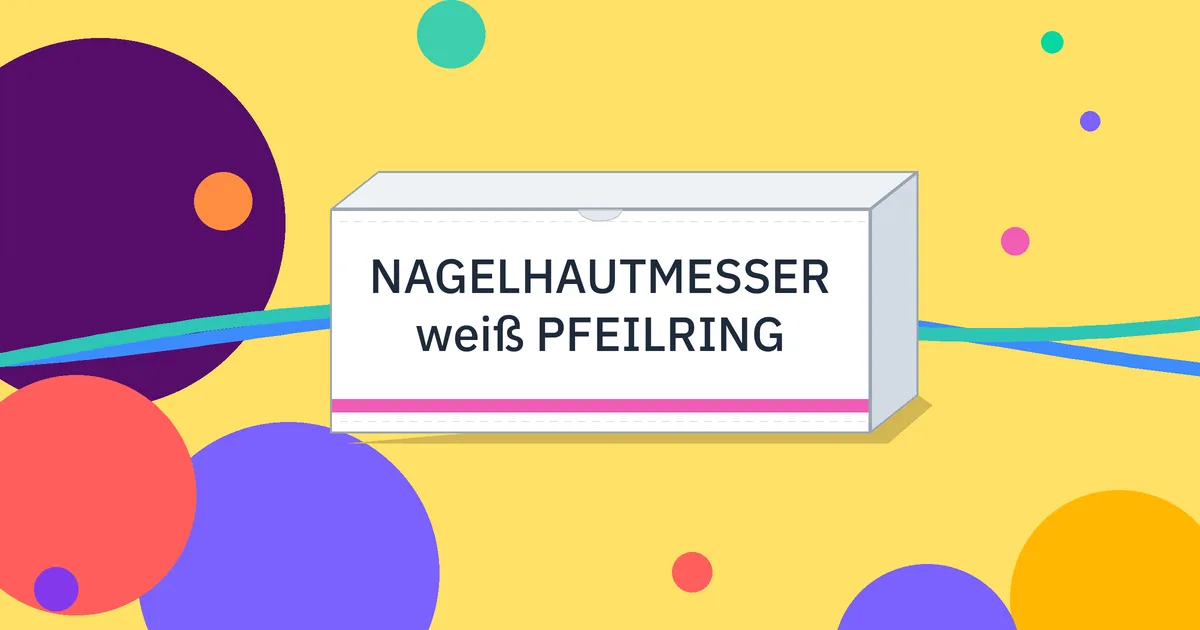Symbolbild: Packung mit der Aufschrift NAGELHAUTMESSER weiß PFEILRING (PZN 10191900) – Verfügbarkeit und Bezug in Apotheken in Frankfurt am Main