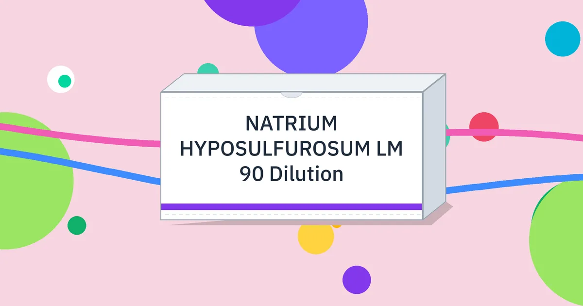 Symbolbild: Packung mit der Aufschrift NATRIUM HYPOSULFUROSUM LM 90 Dilution (PZN 12964157) – Verfügbarkeit und Bezug in Apotheken in Frankfurt am Main