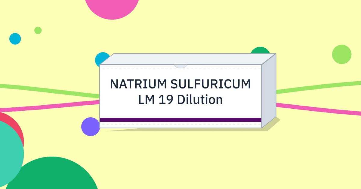 Symbolbild: Packung mit der Aufschrift NATRIUM SULFURICUM LM 19 Dilution (PZN 12967345) – Verfügbarkeit und Bezug in Apotheken in Frankfurt am Main