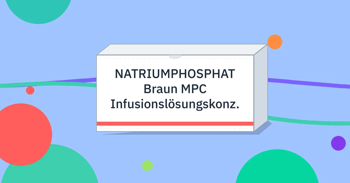 Symbolbild: Packung mit der Aufschrift NATRIUMPHOSPHAT Braun MPC Infusionslösungskonz. (PZN 03669525) – Verfügbarkeit und Bezug in Apotheken in Frankfurt am Main