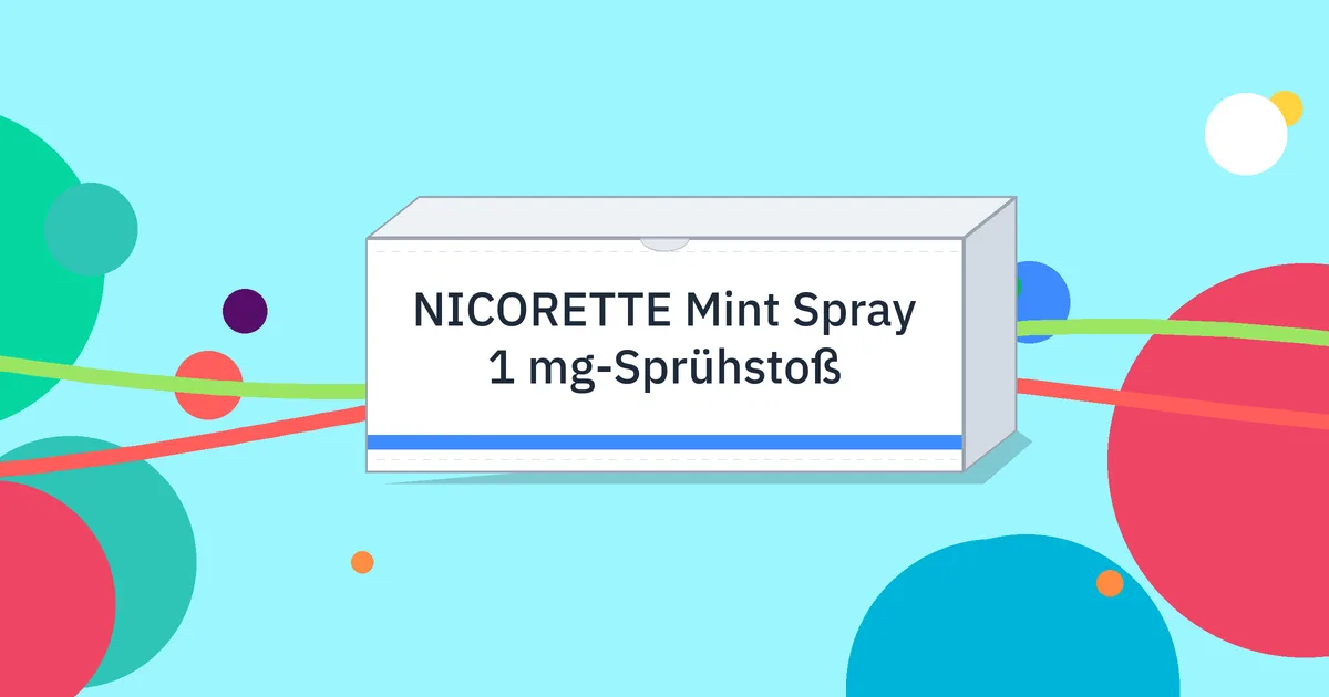 Symbolbild: Packung mit der Aufschrift NICORETTE Mint Spray 1 mg-Sprühstoß (PZN 16679459) – Verfügbarkeit und Bezug in Apotheken in Frankfurt am Main