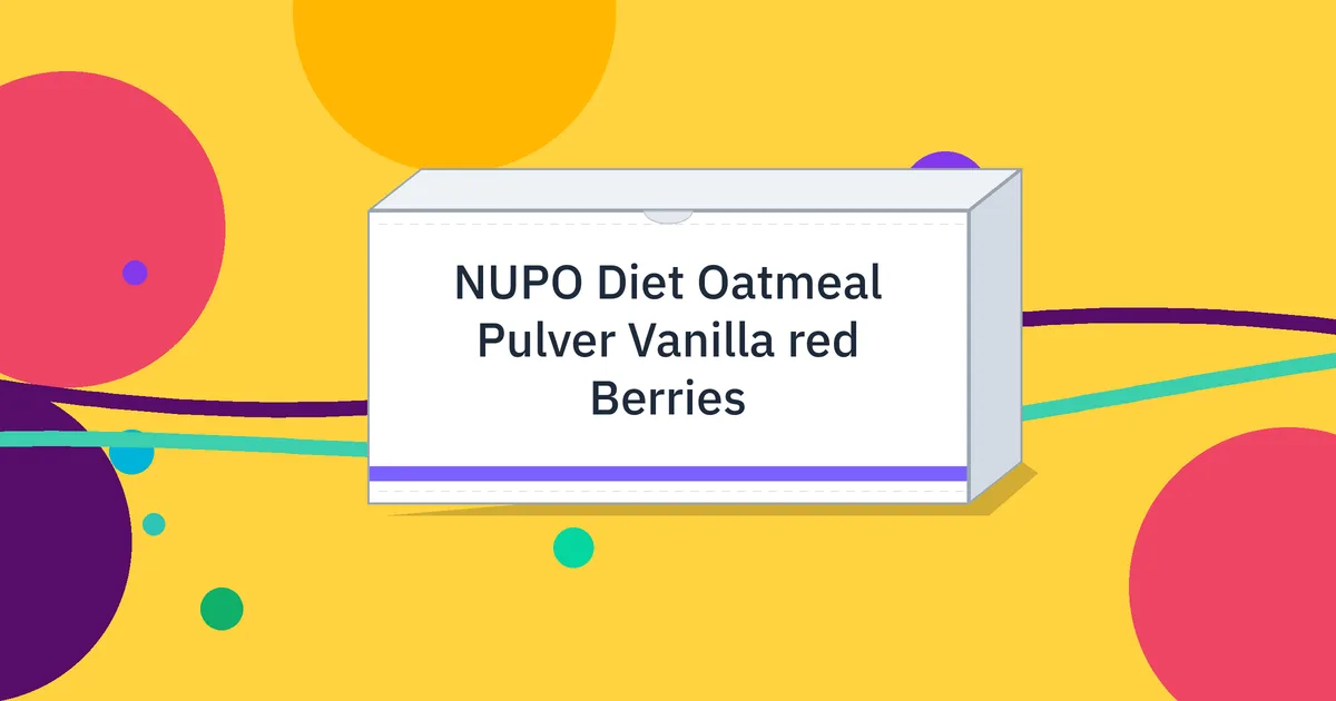 Symbolbild: Packung mit der Aufschrift NUPO Diet Oatmeal Pulver Vanilla red Berries (PZN 20895097) – Verfügbarkeit und Bezug in Apotheken in Frankfurt am Main
