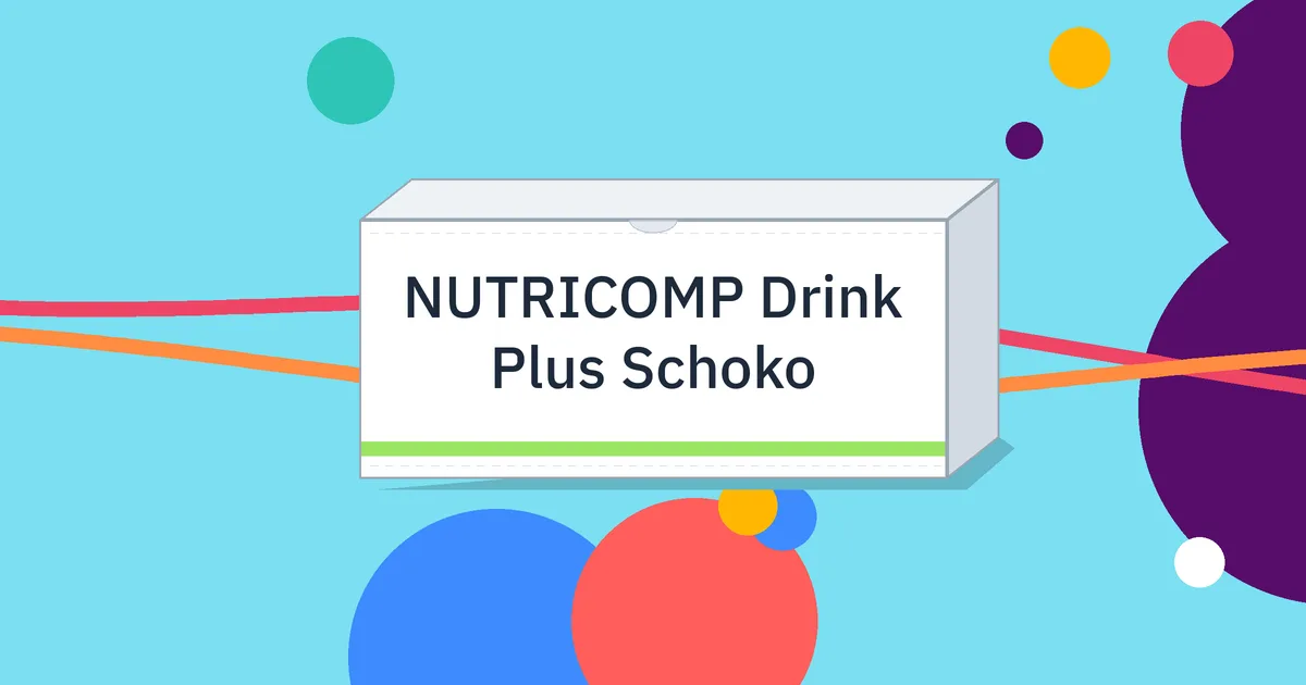 Symbolbild: Packung mit der Aufschrift NUTRICOMP Drink Plus Schoko (PZN 11128499) – Verfügbarkeit und Bezug in Apotheken in Frankfurt am Main