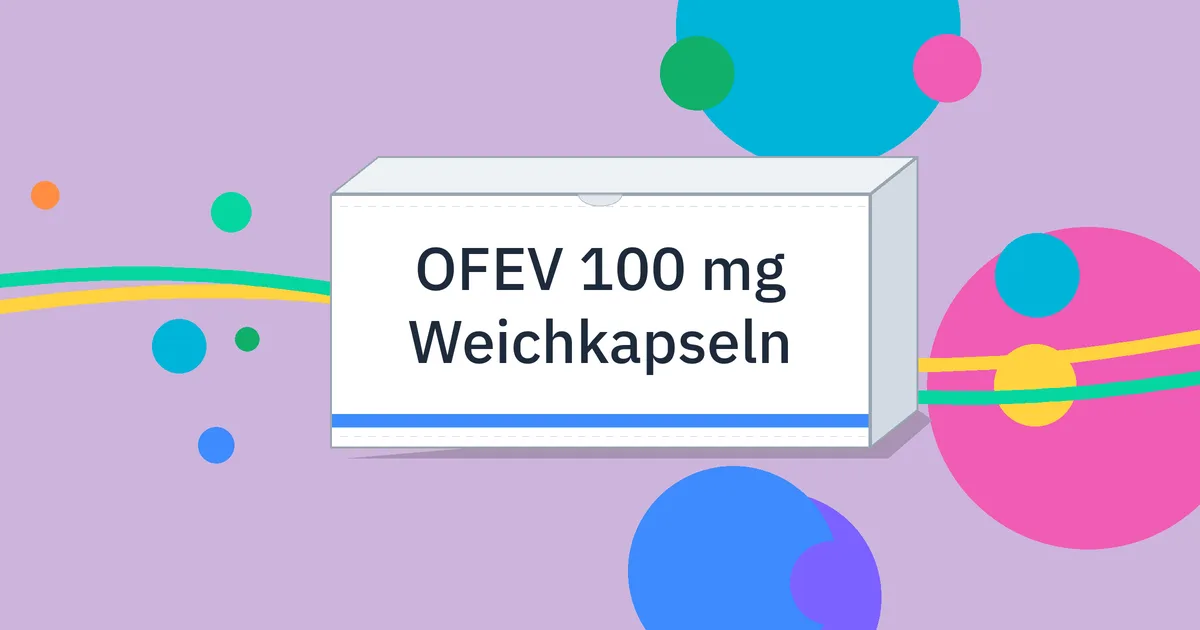 Symbolbild: Packung mit der Aufschrift OFEV 100 mg Weichkapseln (PZN 10991894) – Verfügbarkeit und Bezug in Apotheken in Frankfurt am Main