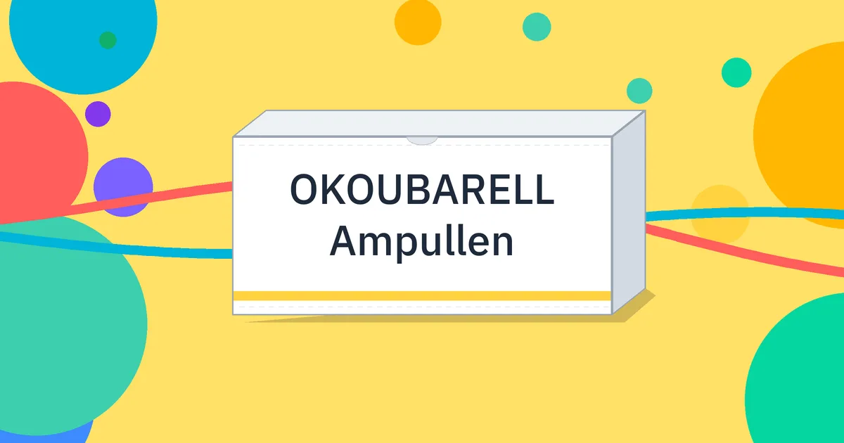 Symbolbild: Packung mit der Aufschrift OKOUBARELL Ampullen (PZN 07496843) – Verfügbarkeit und Bezug in Apotheken in Frankfurt am Main