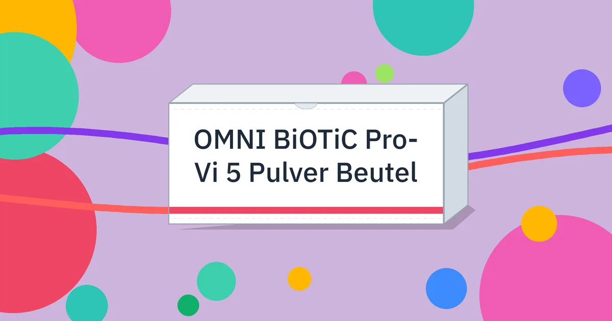 Symbolbild: Packung mit der Aufschrift OMNI BiOTiC Pro-Vi 5 Pulver Beutel (PZN 16907334) – Verfügbarkeit und Bezug in Apotheken in Frankfurt am Main