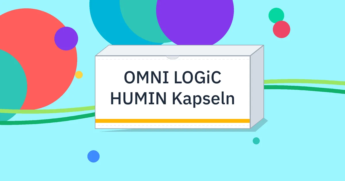 Symbolbild: Packung mit der Aufschrift OMNI LOGiC HUMIN Kapseln (PZN 17566154) – Verfügbarkeit und Bezug in Apotheken in Frankfurt am Main