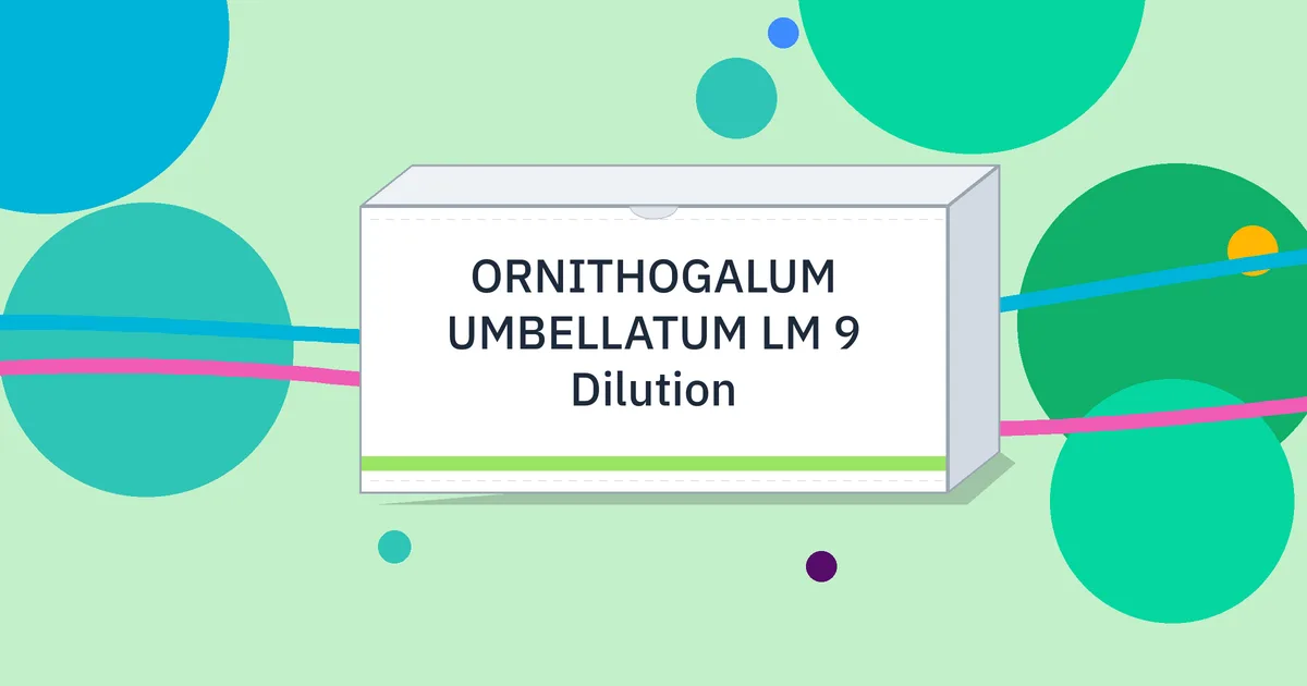 Symbolbild: Packung mit der Aufschrift ORNITHOGALUM UMBELLATUM LM 9 Dilution (PZN 12973481) – Verfügbarkeit und Bezug in Apotheken in Frankfurt am Main