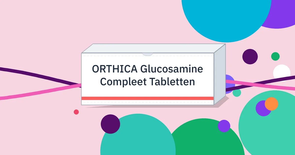 Symbolbild: Packung mit der Aufschrift ORTHICA Glucosamine Compleet Tabletten (PZN 13859712) – Verfügbarkeit und Bezug in Apotheken in Frankfurt am Main