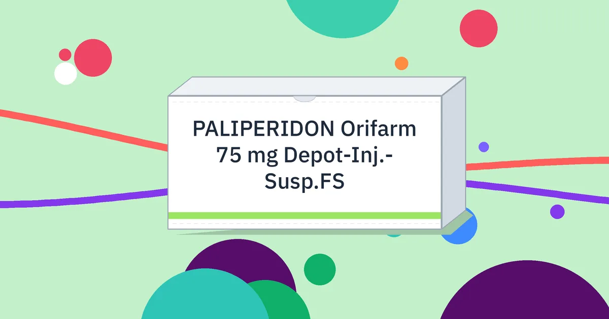 Symbolbild: Packung mit der Aufschrift PALIPERIDON Orifarm 75 mg Depot-Inj.-Susp.FS (PZN 18914640) – Verfügbarkeit und Bezug in Apotheken in Frankfurt am Main