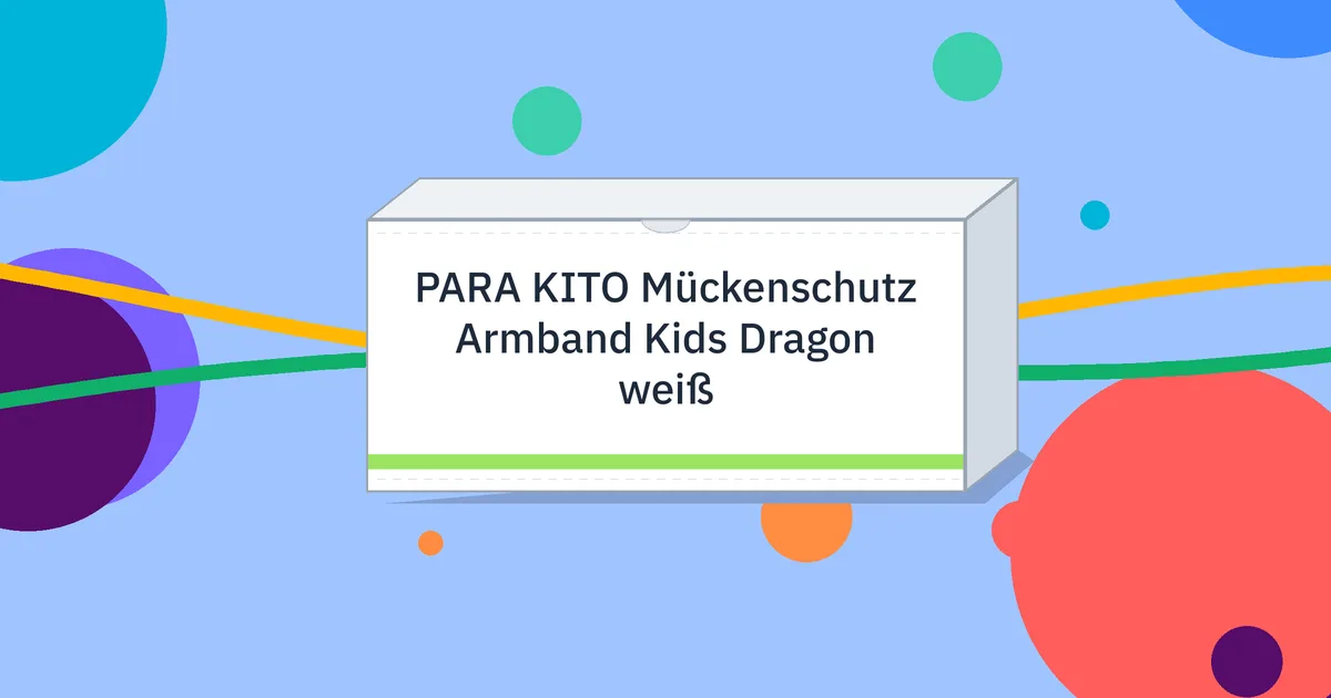 Symbolbild: Packung mit der Aufschrift PARA KITO Mückenschutz Armband Kids Dragon weiß (PZN 19976028) – Verfügbarkeit und Bezug in Apotheken in Frankfurt am Main