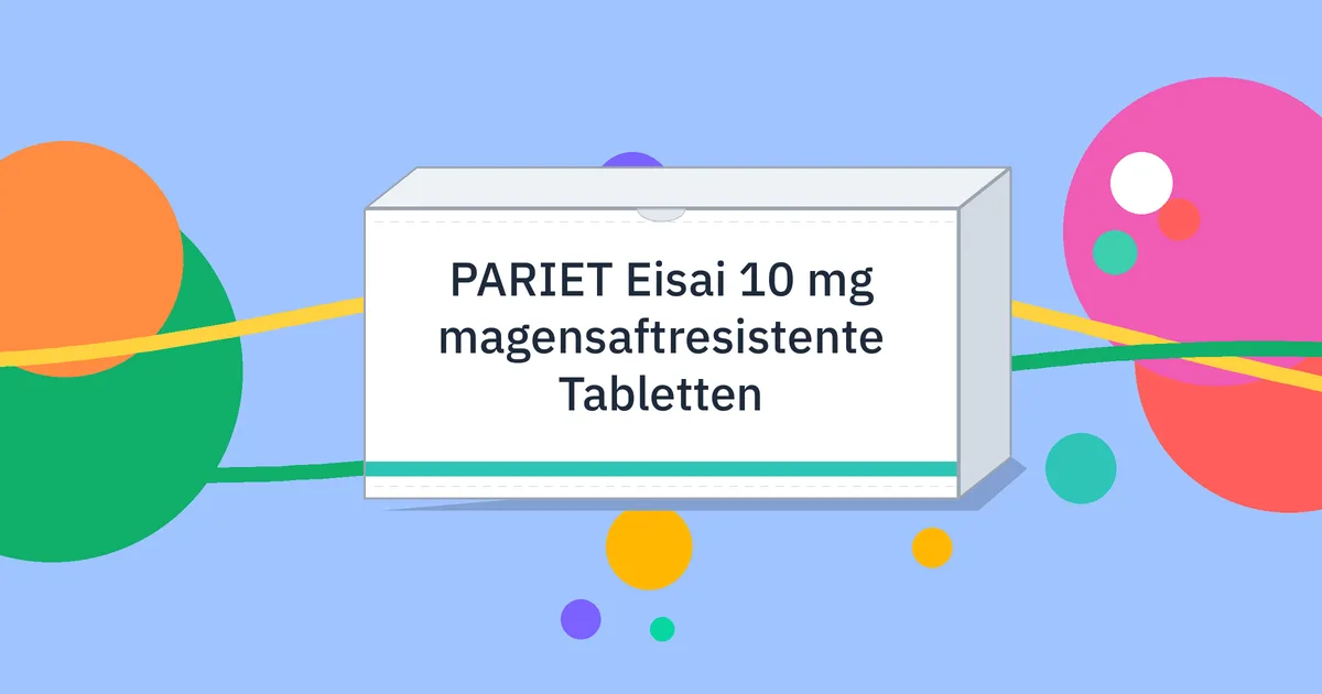 Symbolbild: Packung mit der Aufschrift PARIET Eisai 10 mg magensaftresistente Tabletten (PZN 00176578) – Verfügbarkeit und Bezug in Apotheken in Frankfurt am Main